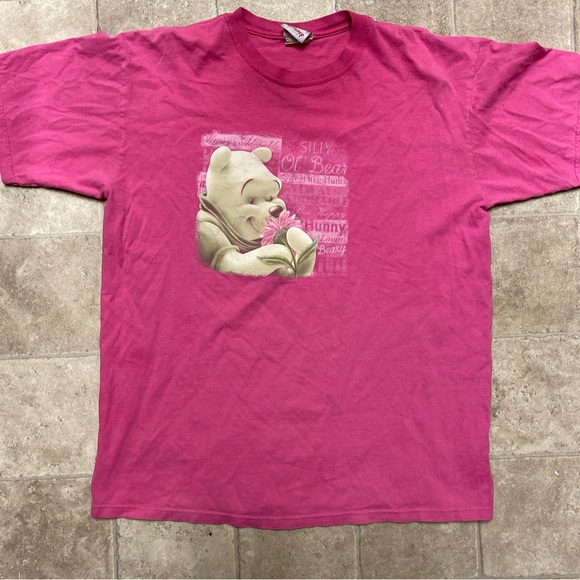 Disney | Shirts | Disney Pooh Bear Tshirt L Measurement Pink Good ...